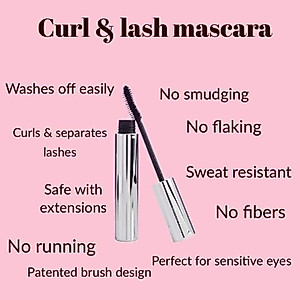 Lash Curling Mascara, Lengthening Mascara, Lash & Curl Mascara, Strengthening Mascara, No Clump Mascara, Curled Wand Mascara