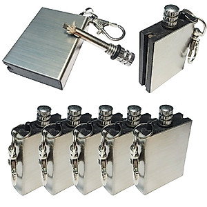 Yuauy 5 Pcs Emergency Hiking Survival Camping Fire Starter Flint Metal Match Lighter Matchbox Fire Starter for Camping Outdoor