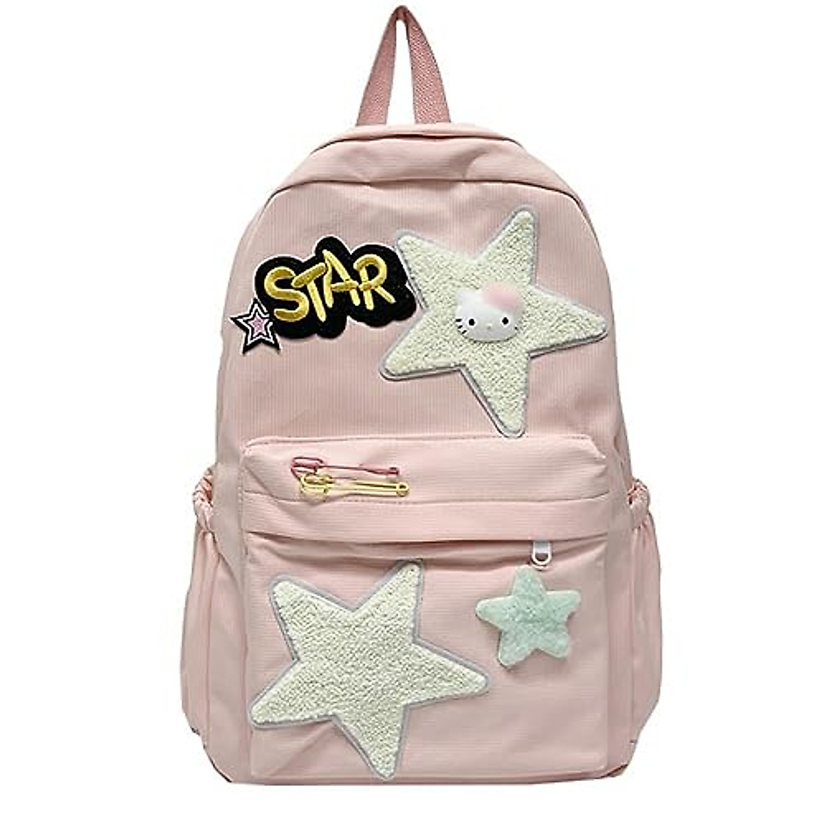 Cute Backpack for Women Men, Kawaii Y2K Grunge Trendy Harajuku Hiking Travel Backpack Aesthetic Daypack Chic Backpack (pink)