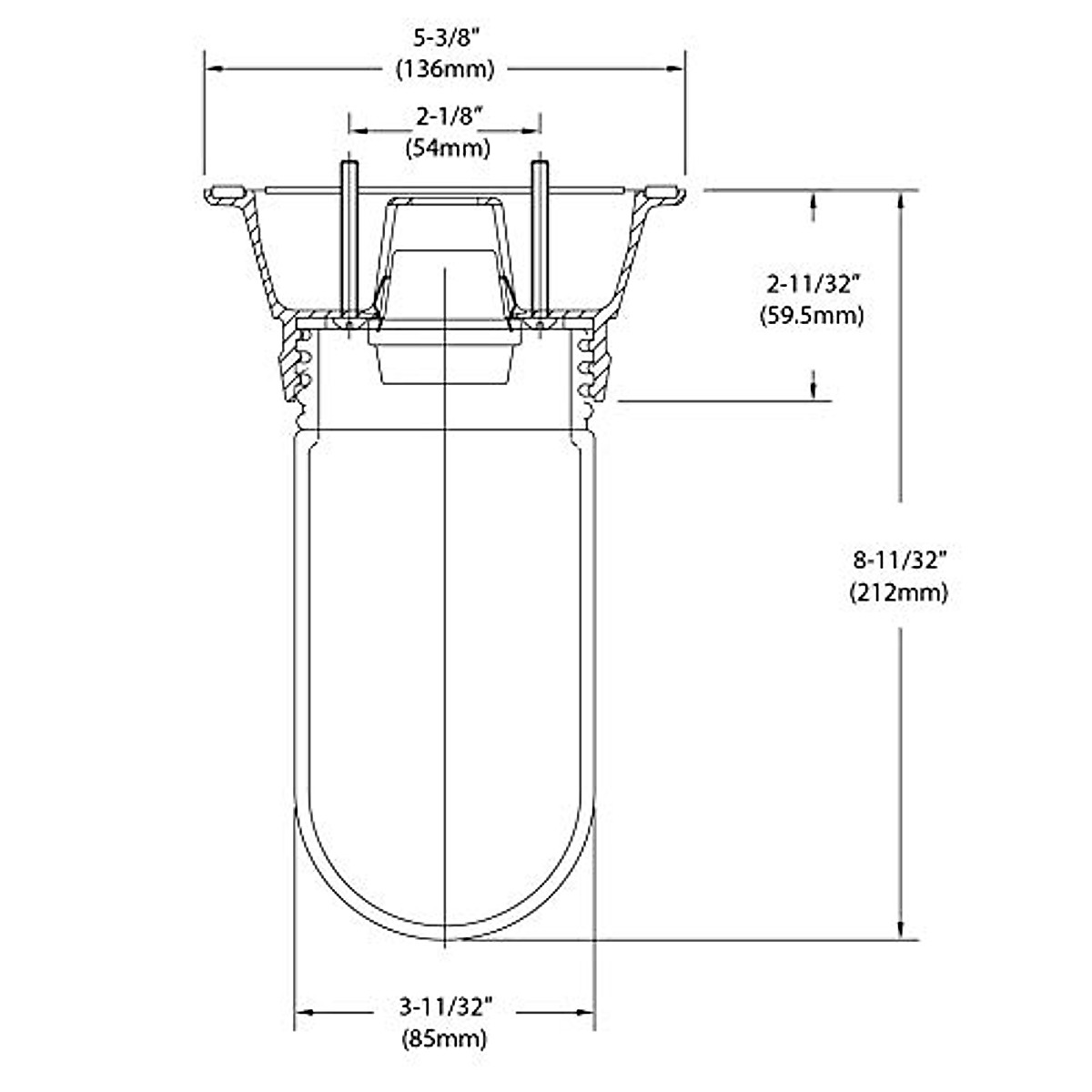 Restaurant Canopy Hood Light Fixture with Thermal and Shock Resistant Globe