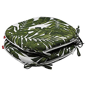 SleepMan Outdoor Chair Pads Seat Cushions U Shape Home Chair Cushion for Garden Patio, Set of 2 (Set of 2, Green Leaves)