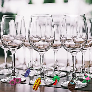12 Pieces Beach Theme Wine Glass Charms,Wine Charms for Stem Glasses,Wine Drink Markers for Wine Lover Tasting Party