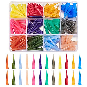 BENECREAT 120Pcs Blunt Plastic Tapered Tip Plastic Dispensing Needle Tips with 12 Mixed Size for Refilling Glue Fluid Precisely(12GA/13GA/14GA/15GA/16GA/18GA/20GA/21GA/22GA/23GA/25GA/27GA)