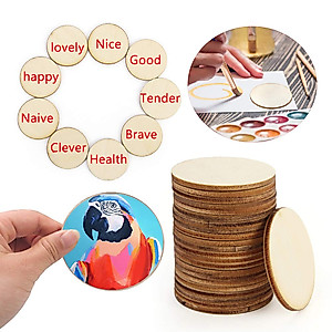 WLIANG 25 Pcs 4 Inch Wood Circles, Unfinished Wood Circles Round Disc Cutouts, 1/9 Inch Blank Round Wooden Circles for DIY Crafts, Painting, Staining, Coasters Making, Home Decorations
