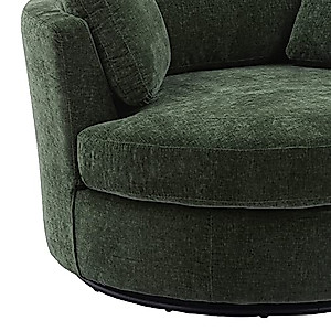 360° Swivel Accent Barrel Chair with 3 Pillows Furniture Set,Upholstered Oversized Leisure Round Loveseat Recliner Cozy Club Sofa Chaise Lounge Circle Armchair for Living Room/Hotel/Nursery/Office