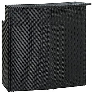 WEHUOSIF 3 Piece Patio Bar Set with Cushions Poly Rattan,Garden Lounge Set,Combination Sofa,Pool Sofa Set,Conversation Sofa,Party Furniture,for Homes,Offices,Living Room,Cafes,Black