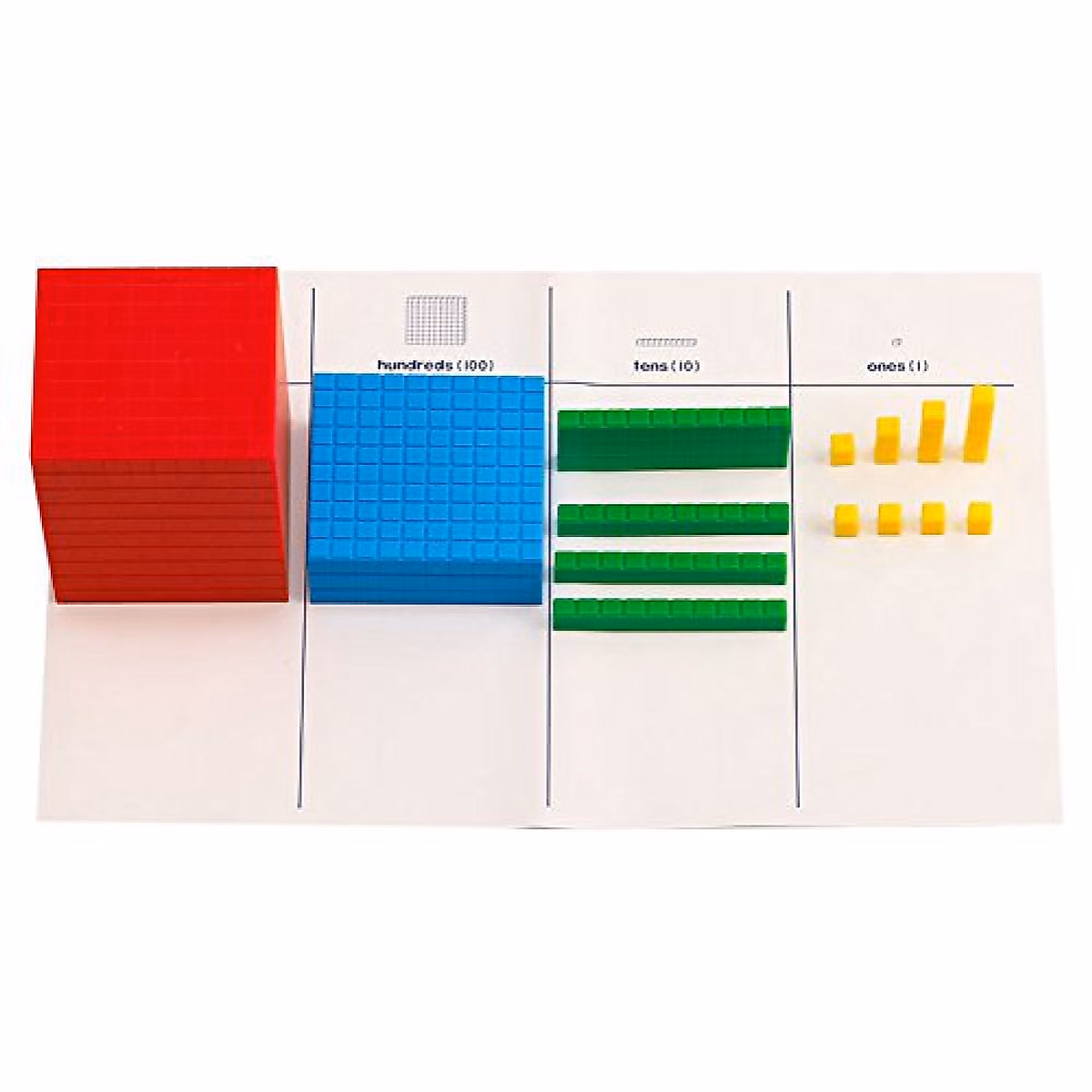 Didax Educational Resources 211445 Interlocking Base Ten Blocks, Multicolor