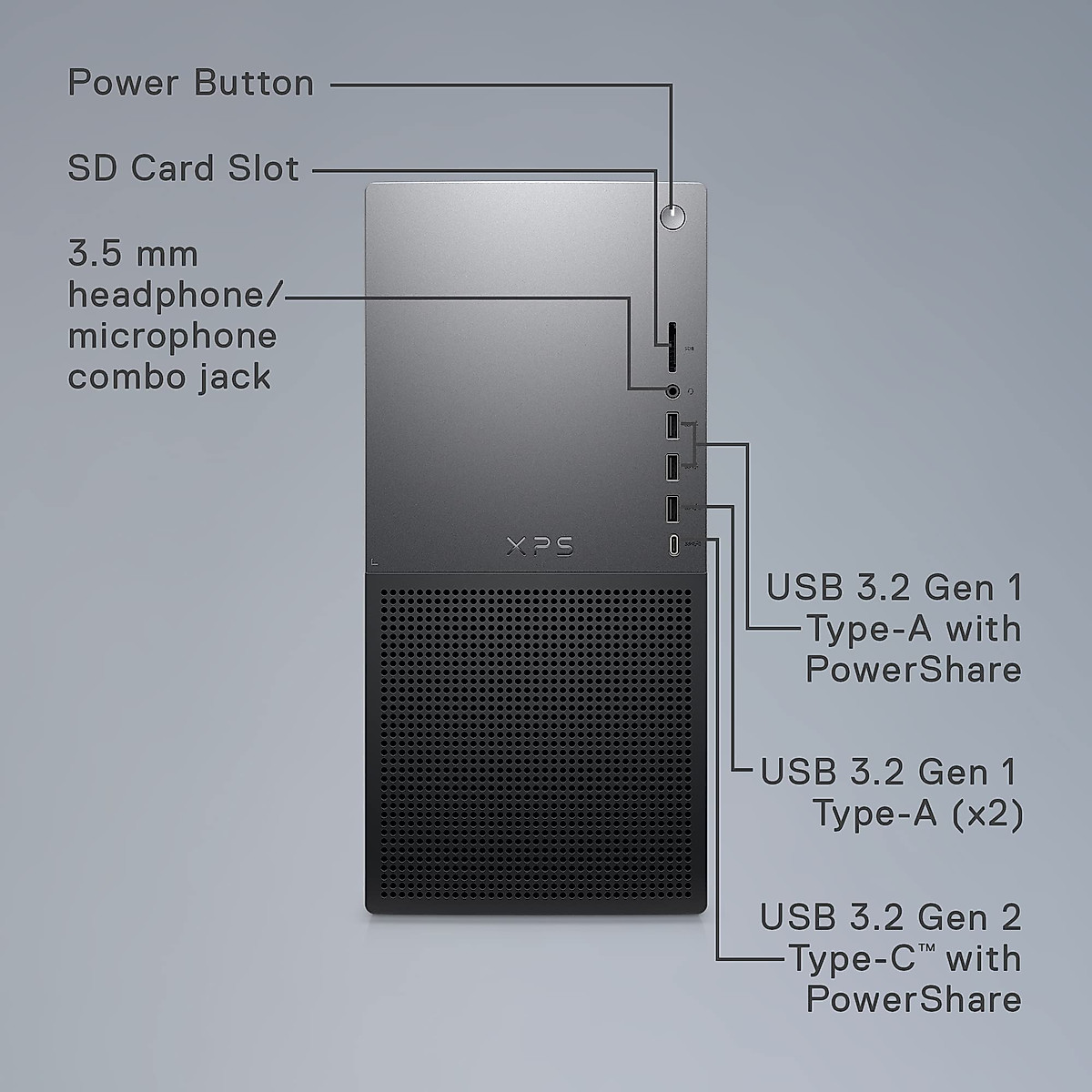 Dell XPS 8960 Desktop - Intel Core i7-13700, 16GB DDR5 RAM, 512GB SSD + 2TB HDD, NVIDIA GeForce RTX 3050 8GB GDDR6, Windows 11 Pro, 1-Year Onsite Service - Black