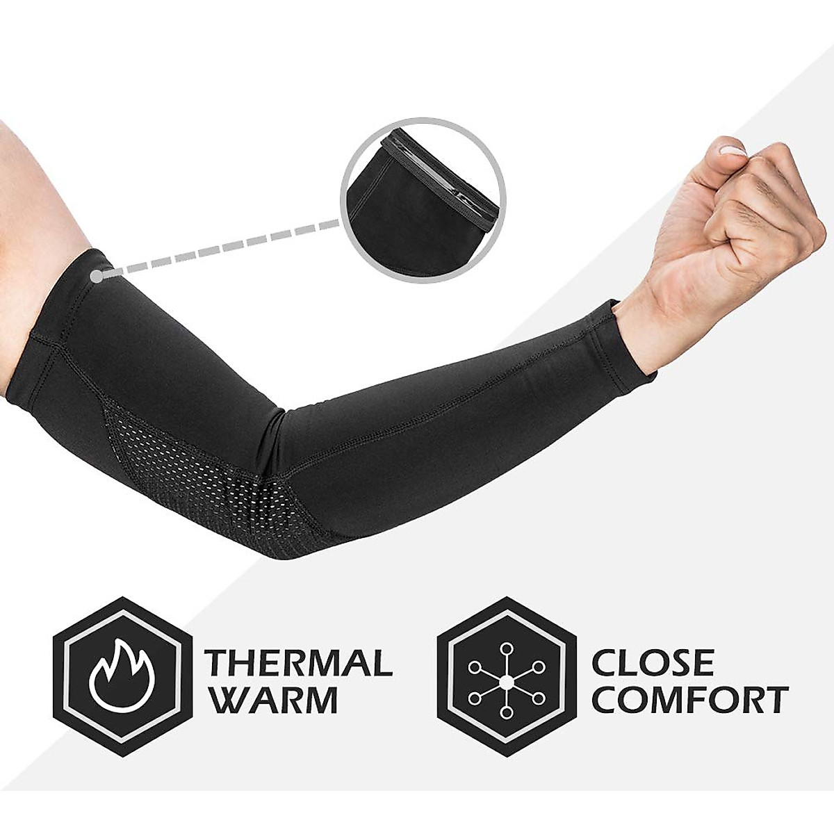 ROCKBROS Thermal Arm Warmer for Men & Women Arm Sleeves for Cycling Running