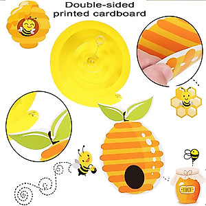 Honey Bumble Bee Hanging Swirl Decorations, 32PCS Bee Party Decorations Foil Ceiling Streamers Honey Bee Themed Kids Birthday Party Baby Shower Gender Reveal Bridal Shower 1st Bee Day Party Decor