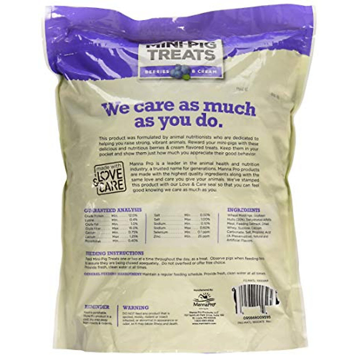 Manna Pro Mini-Pig Treats | Berries & Cream Flavor | 4 lb