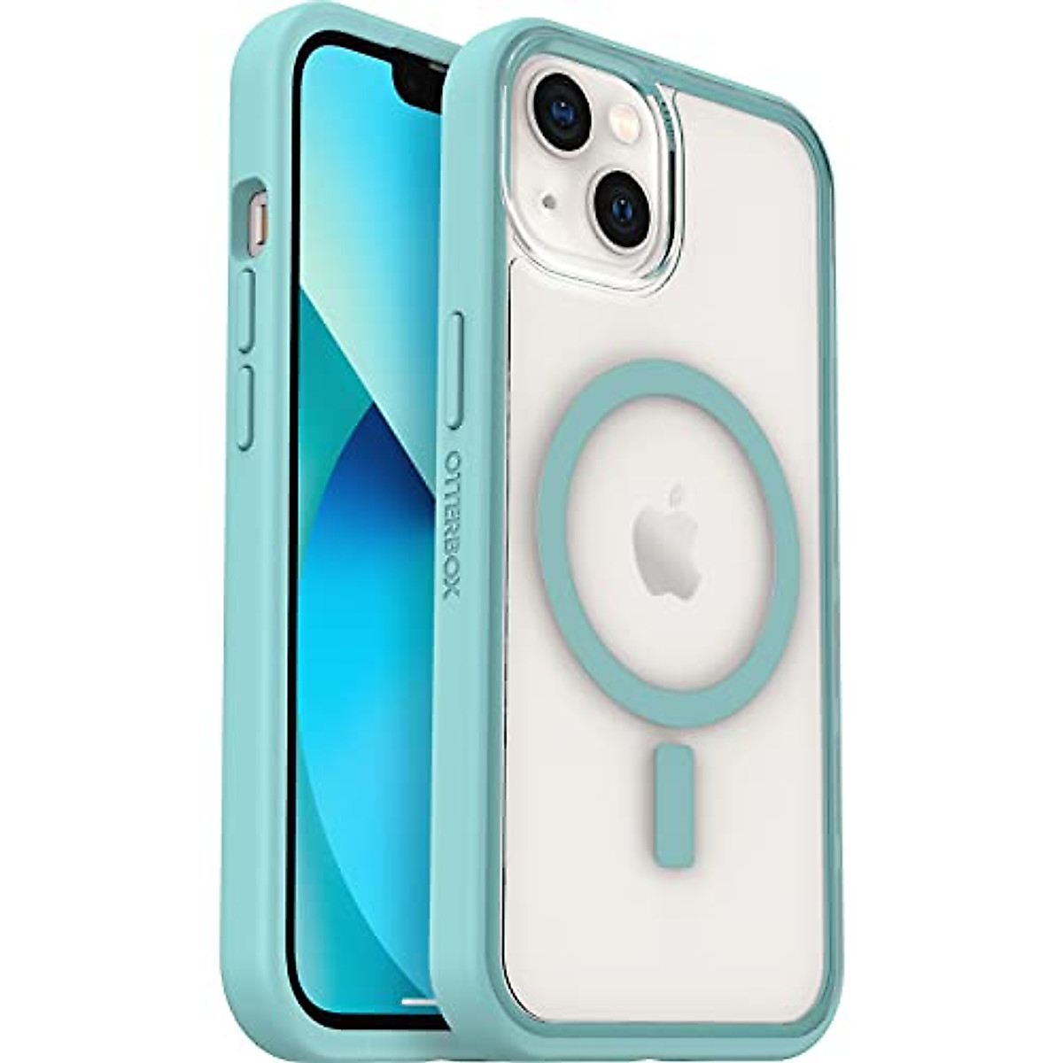 OtterBox Clear case with Colorful Grip Edge for iPhone 13 (ONLY) - Discovery (Clear/Light Blue)
