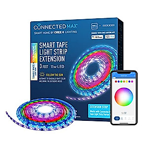Cree Connected Max Smart Tape Light Extension Kit, Color Changing Tape Light Kit, 11W, Tunable White 2200K-6500K, 1 Pack