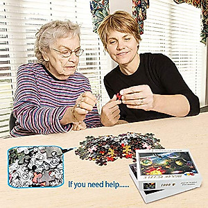 Jigsaw Puzzles 1000 Pieces for Teens and Adults - Challenging Puzzle Game Astronaut Travelling Around Galaxy Space 29x20 Inch