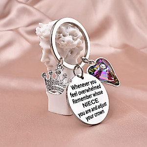 Niece Gifts from Auntie Aunt Uncle, Niece Keychain Birthday Gifts for Niece from Aunt Niece Christmas Gifts for HerInspirational Keychain To My Niece 15 year Old 16th 21st Birthday jewelry Gift