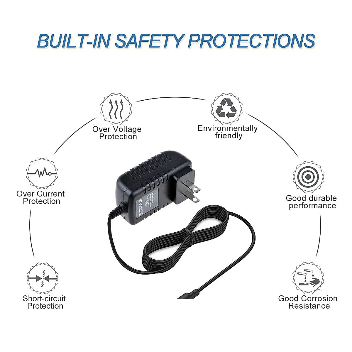 kybate AC Adapter Compatible with Andis #74000 ORL Cord/Cordless T-Outliner Trimmer Battery Charger, BLACK