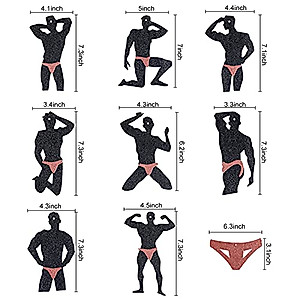 Bachelorette Party Decorations Supplies, Rose Gold Funny Male Hanging Swirls Party Supplies, Bachelorette Bridal Shower Hen Party Decor(16PCS )