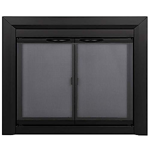 Pleasant Hearth Carlisle Fireplace Glass Door, Medium (CL-3001), Black