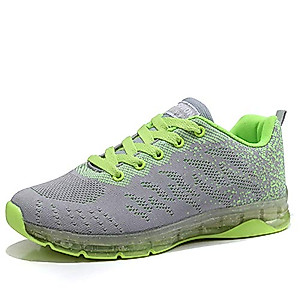 justHIGH Women's Running Shoes Slip Resistant Work Shoes Lightweight Lace Up Sneakers Green