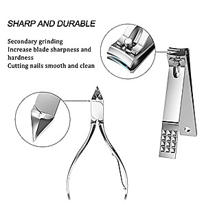 Tseoa Manicure, Pedicure Kit, Nail Clippers, Professional Grooming Kit, Nail Tools with Luxurious Travel Case, Set of 12 … (nail clippers 12pcs)