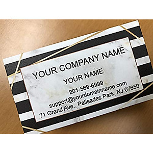 Custom Premium Business Cards 100 pcs Full color - Printed on Classic matte paper 14pt (114 lbs. 308gsm) (Marble Stripes), Made in The USA