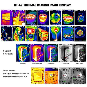 320 x 240 IR Resolution Thermal Camera, Pocket-Sized Infrared Camera with 76800 Pixels Real-Time Thermal Image, Temperature Measurement Range -4°F to 572°F, Mini IR Thermal Imager, Hti-Xintai