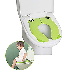 Travel Potty Seat for Toddler - Folding Toilet Seat Cover Travel Potty Training seat for Baby Boy Girl Toddler Kid Upgrade 6 Non Slip Pad FABUDERFUL