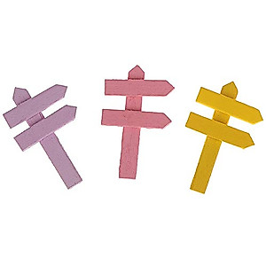 SPDD 10pcs Mini Wood Fence Signpost Craft Dollhouse Bonsai DIY Ornaments Miniature Signpost Fairy Garden Decor Fence Miniatures Landscape