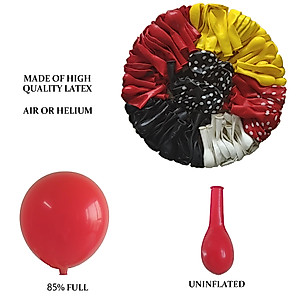 HYOWCHI Mickey Birthday Party Supplies - 132 Pcs Mickey Theme Birthday Baby Shower Party Balloon Garland Arch Kit, Red Yellow Black White Latex Balloon Arch For Mickey Theme Party Decorations