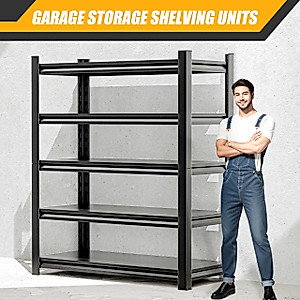 Phonando 78" H 47.2" Wide Garage Shelving,Thickened Heavy Duty Metal Shelving Adjustable Shelves,Garage Storage Shelves,Shelving Rack Industrial Shelving Tool Shelf for Basement Metro