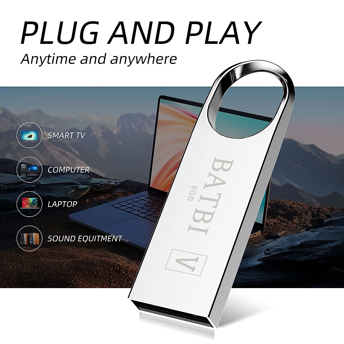 USB Flash Drive 5 Pack 8GB Flash Drives Thumb Drive, 2.0 Memory Stick with Zinc Alloy Design, Jump Drive Pendrive for Data Storage and Backup, Gift USB Disk Zip Drive