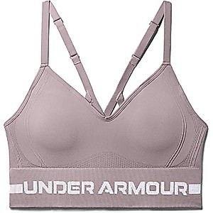 Under Armour Women's Seamless Low Long Bra , Dash Pink (667)/White , Medium