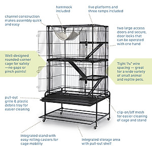 Prevue Pet Products 484 Deluxe Critter Cage, Dark Gray