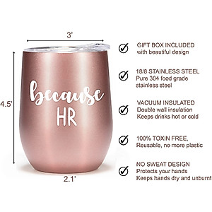 Rock & Llama Human Resources Gifts for Women Funny HR gifts for coworkers 12oz Tumbler Wine Glass HR Manager Cup Director Coffee Mug Best Office Gift