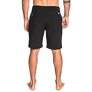 Quiksilver mens Union Amphibian Hybrid 20 Inch Outseam Water Friendly Casual Shorts, Black Solid, 36 US