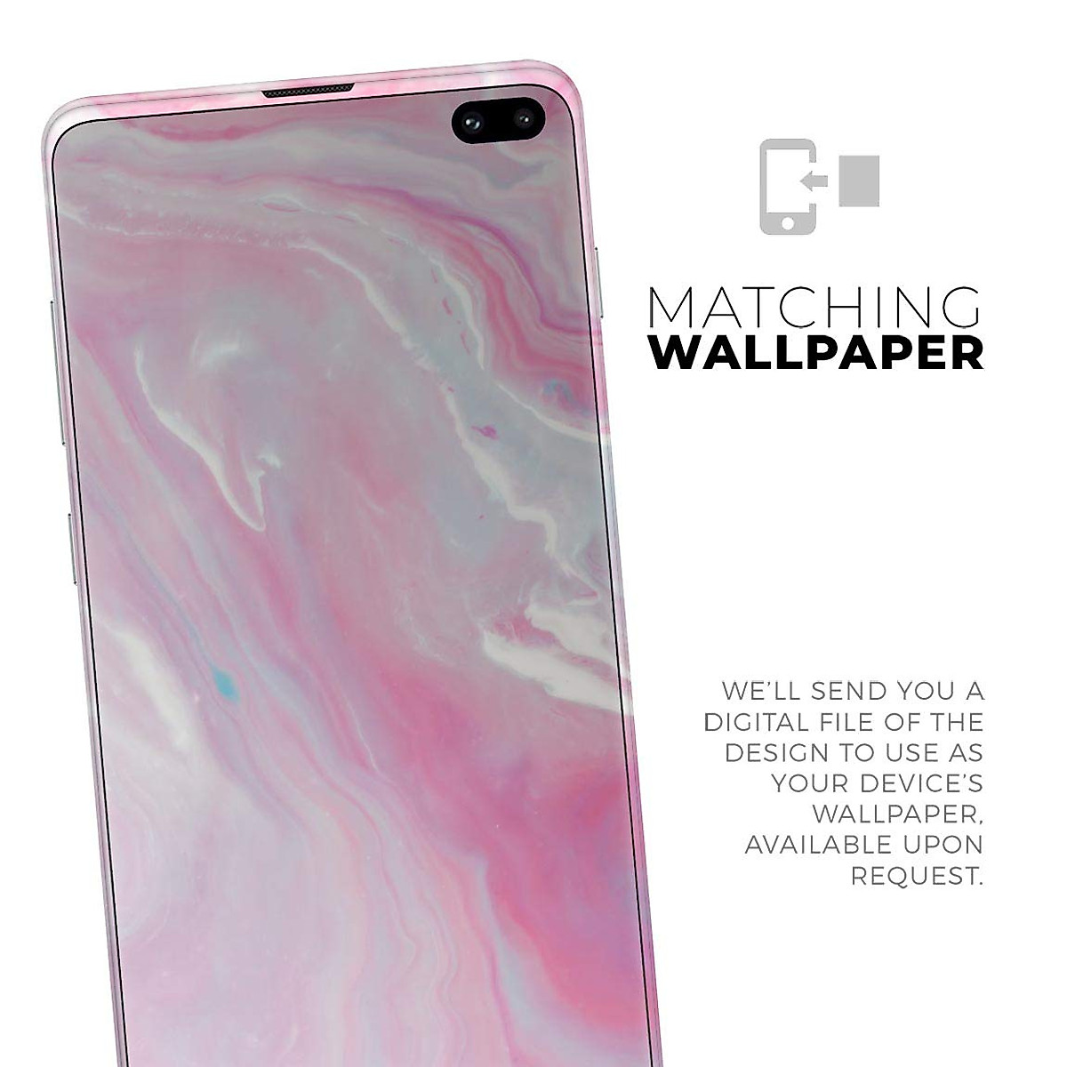 DesignSkinz Marbleized Pink Paradise V8 Protective Vinyl Decal Wrap Skin Cover Compatible with The Samsung Galaxy S20 (Screen Trim & Back Glass Skin)