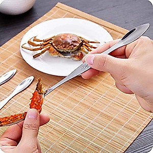 Crab Cracker Tool 8Pcs Stainless Steel Seafood Crackers Forks Nut Cracker Set Lobster Crackers Crab Leg Picks and Forks Seafood Tools Set (Style Two)