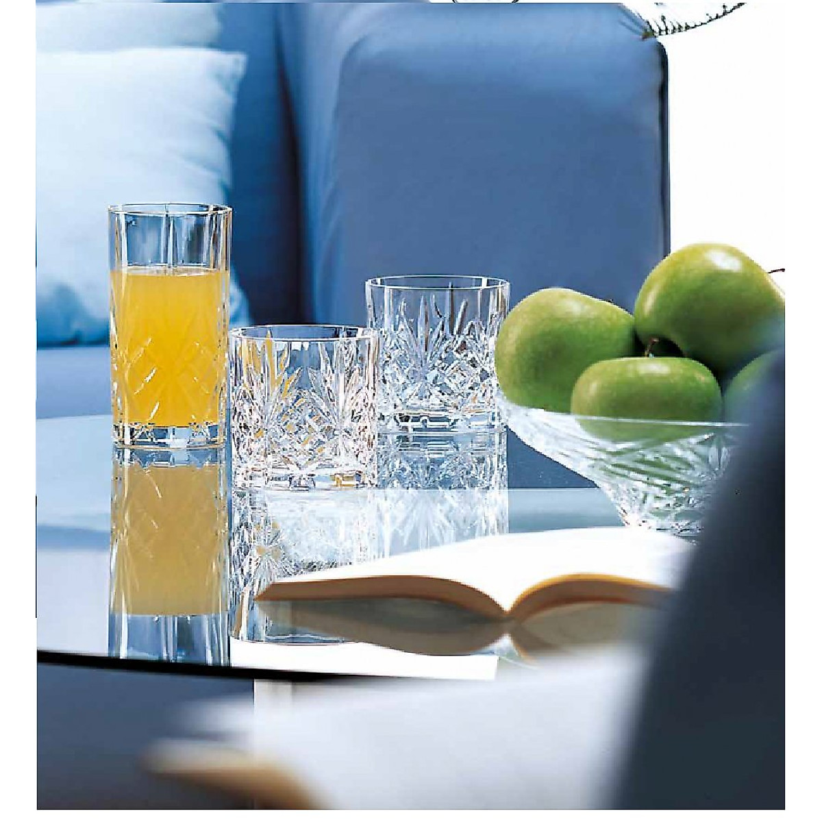 Set of 6 CRYSTAL HIGHBALL Durable Drinking glasses Limited Edition Glassware Drinkware Cups/coolers (11oz)