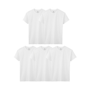 Fruit Of The Loom Boys Eversoft Cotton Undershirts, T Shirts & Tank Tops Underwear, T Shirt - Boys - 5 Pack - White, Medium US