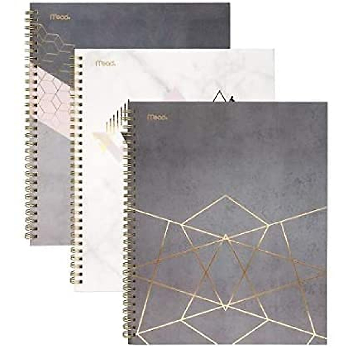 Mead Spiral Notebooks, 1 Subject, College Ruled Paper, 80 Sheets, Modern Chic, 3 Pack (38196)