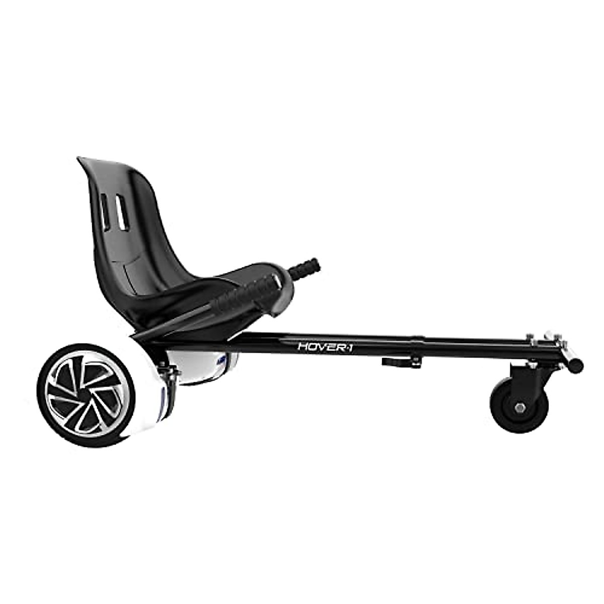 Hover-1 Kart Buggy Attachment | Compatible with Most 6.5" & 8" Electric Hoverboards, Hand-Operated Rear Wheel Control, Adjustable Frame & Straps, Easy Assembly & Install, Black