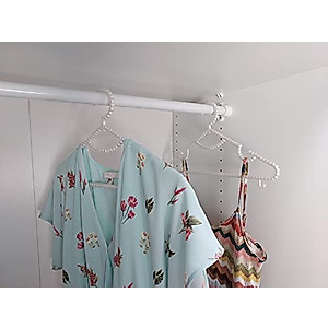 10 Pack Pearl Pattern Plastic Clothes Hangers | Dress Pants Jean Jacket Clothing Organizer, Bedroom Storage, Space Saving, Heavy Duty Coat Hanger for Closet