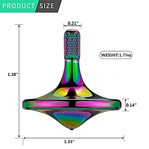 CHEETOP Precision Metal Spinning Top, Spin Smooth for A Long Time, Best Spin Time Over 8 Minutes, Perfect Balance Well Made EDC Desktop Gyro Toy for Office for Adults | Unique Gift (Iridescent)