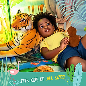 W&O Jungle Adventure Play Tent with Lifelike Animal Sounds - Captivating Pop Up Tent for Boys & Girls - Perfect for Indoor & Outdoor Adventures