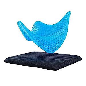 C CRYSTAL LEMON Ultimate Comfort Gel Seat Cushion for Car, Office Chair & Long Sitting – Breathable Honeycomb Gel Wheelchair Cushion for Cooling, Pressure Relief & Sciatica Pain Alleviation