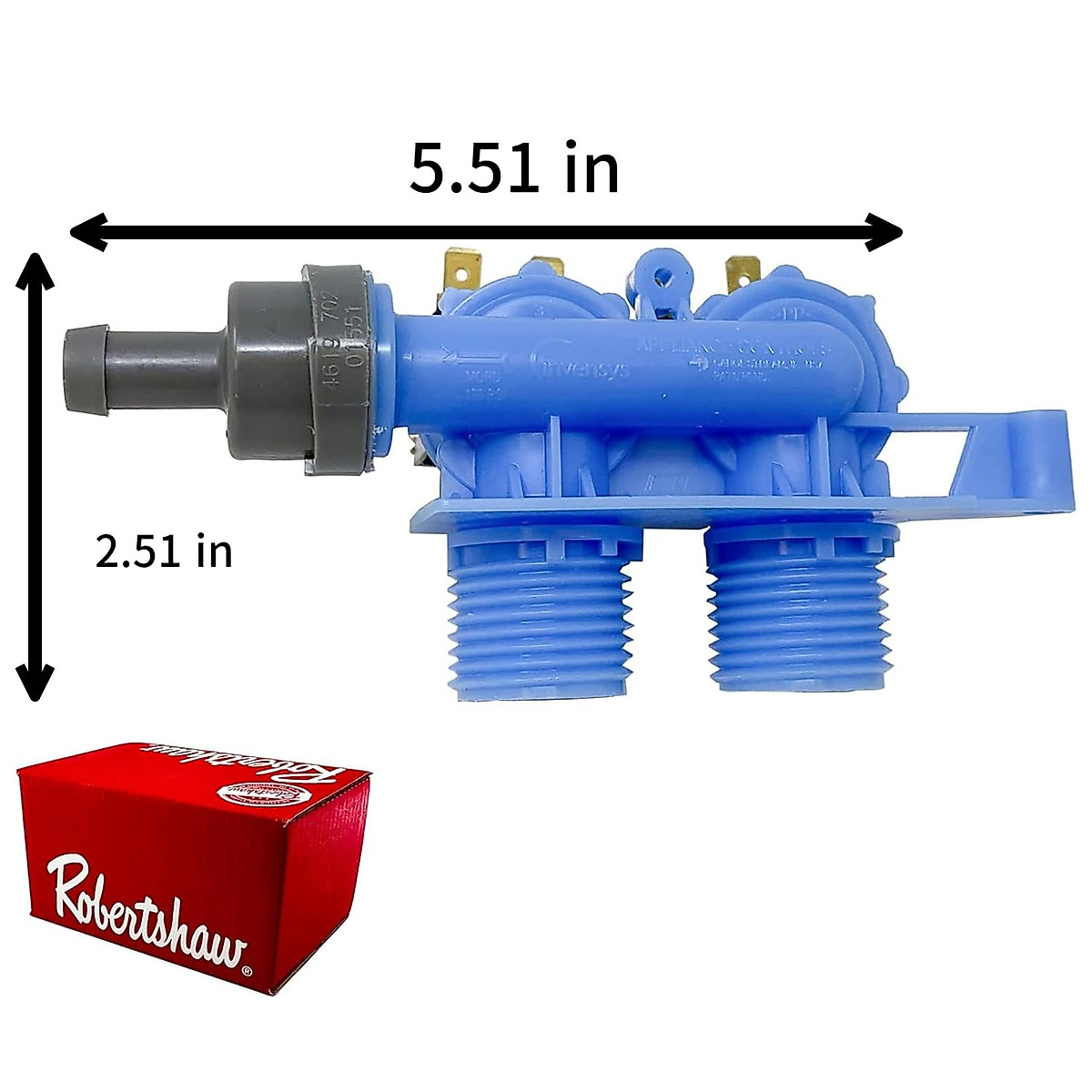 [8181694 Valve OEM Mania] 8181694 NEW OEM Produced for Whirlpool Washer Water Inlet Valve by Robertshaw Replacement Part