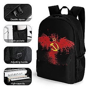 Russia Hammer Flags Hook USSR Sickle Laptop Backpack for Men Women Shoulder Bag Business Work Bag Travel Casual Daypacks