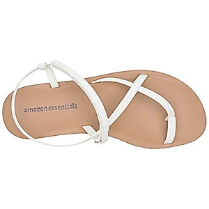 Amazon Essentials Women's Strappy Footbed Sandal, White, 7.5