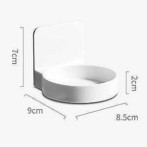 Cyrank Small Round Floating Shelf, Wall Mounted Cup Holder for Bathroom Shower Organizer Caddy Bottle Racks Small Wall Shelf Round Floating Shelves for Wall Decor
