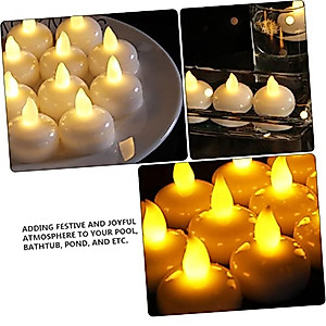 Healeved 24 Pcs LED Floating Candle LED Decor Wedding Decor LED Tea Lights LED Candle Lights Floating Tealights Flameless Floating Candle LED Lights Stylish Floating Candles Lights Plastic